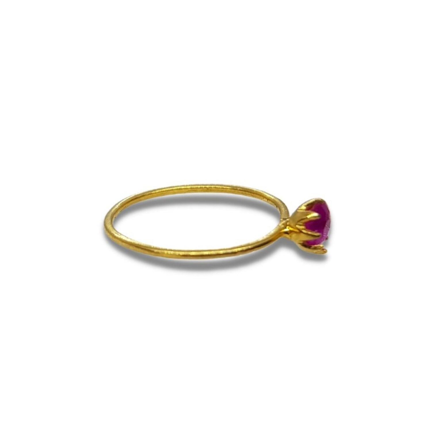 Gold Nose Ring With Ruby Stone NR0008 | Pure Gold Jeweller