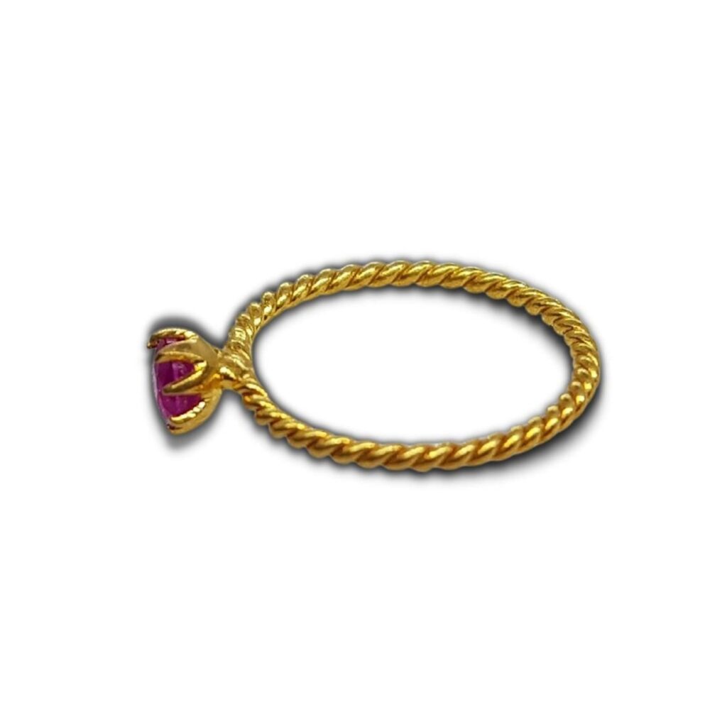 Gold Nose Ring With Rubi Stone NR0005 | Pure Gold Jeweller