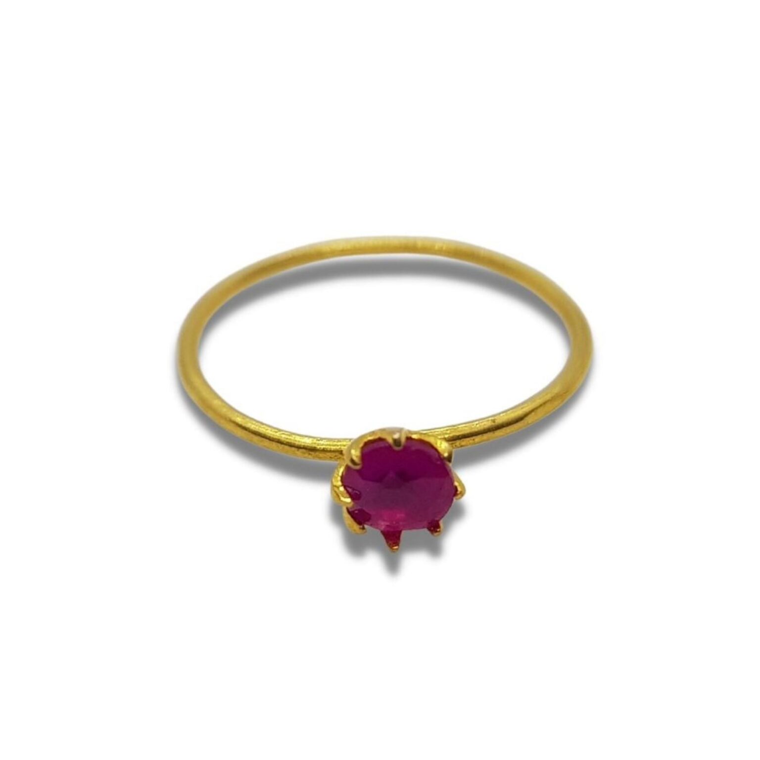 Gold Nose Ring With Ruby Stone NR0008 | Pure Gold Jeweller