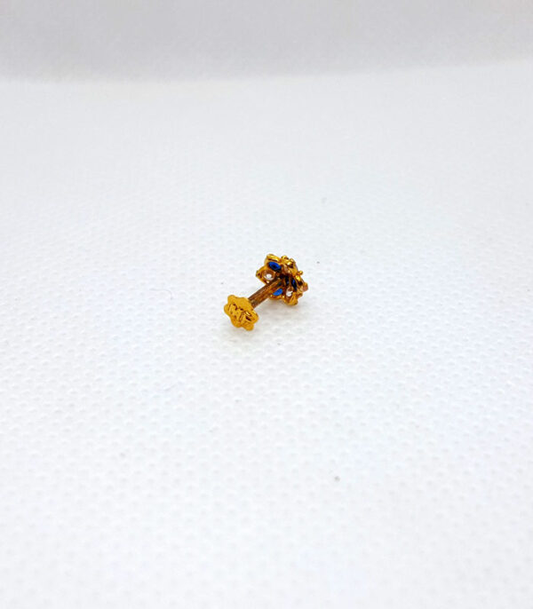 Puregold Blue Stone Nose Pin Style NP0023 | Pure Gold Jeweller
