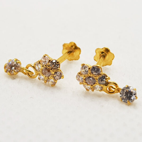 Gold Tops For Girls With White Drop Stone TP0307