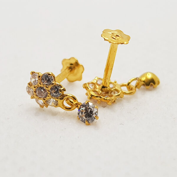 Gold Tops For Girls With White Drop Stone TP0307