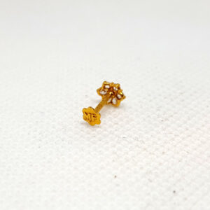 White Stone Star Bridal Nose Pin NP0126 | Pure Gold Jeweller